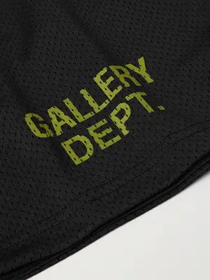 GALLERY DEPT. Venice Court Wide-leg Logo-print Webbing-trimmed Mesh Shorts - Black