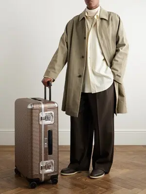 FPM MILANO Bank Light 76cm Leather-trimmed Makrolon® Polycarbonate Spinner Suitcase - Neutrals