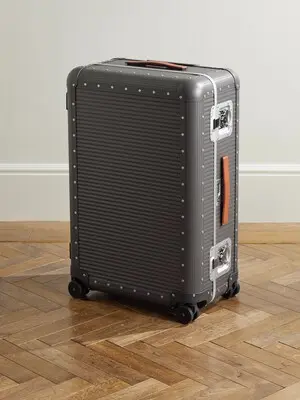 FPM MILANO Bank Spinner 76cm Leather-trimmed Polycarbonate Suitcase - Gray