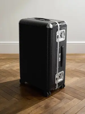 FPM MILANO Bank Light 76cm Leather-trimmed Makrolon® Polycarbonate Spinner Suitcase - Black