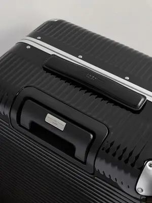 FPM MILANO Bank Light 76cm Leather-trimmed Makrolon® Polycarbonate Spinner Suitcase - Black