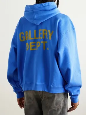 GALLERY DEPT. 90's Oversized Logo-print Hoodie - Blue