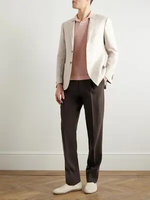 Canali Kei Linen Suit Jacket - Neutrals