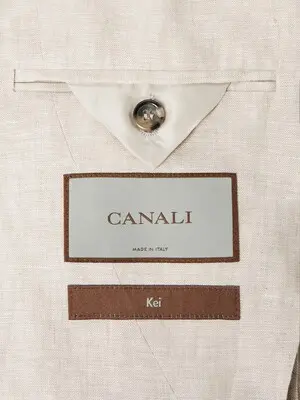 Canali Kei Linen Suit Jacket - Neutrals