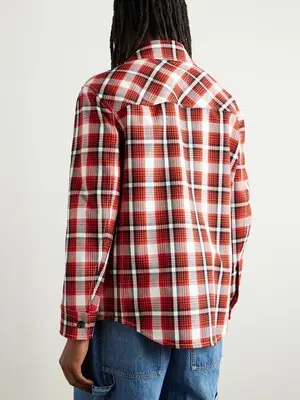 Bottega Veneta Checked Woven Overshirt - Red