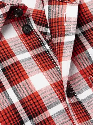 Bottega Veneta Checked Woven Overshirt - Red