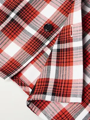 Bottega Veneta Checked Woven Overshirt - Red