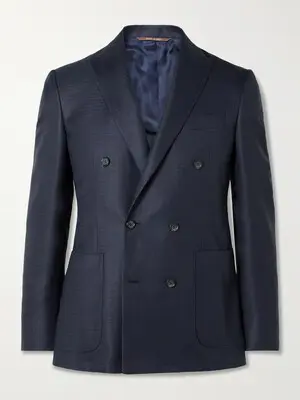 Canali Unstructured Wool, Silk And Linen-blend Blazer