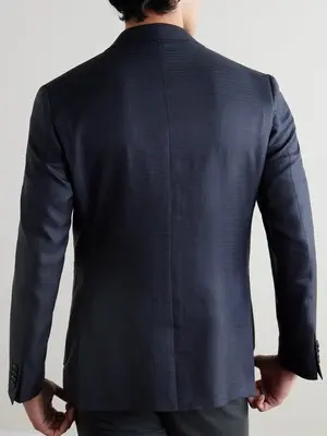 Canali Unstructured Wool, Silk And Linen-blend Blazer