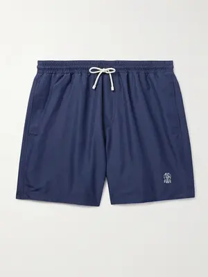 Brunello Cucinelli Straight-leg Mid-length Swim Shorts - Blue