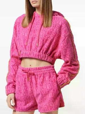Versace Cropped Hoodie - Pink