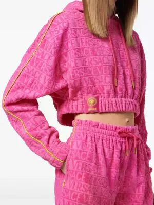 Versace Cropped Hoodie - Pink