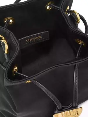 Versace La Medusa Satin Mini Bucket Bag - Black