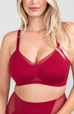HONEYLOVE Liftwear Crossover Bra - Ruby