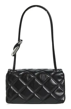 Marc Jacobs Dual Chain Diamond Quilted Convertible Leather Shoulder Bag - Black
