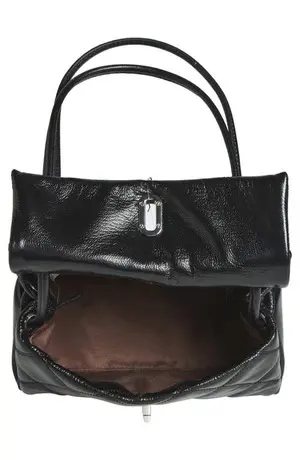 Marc Jacobs Dual Chain Diamond Quilted Convertible Leather Shoulder Bag - Black