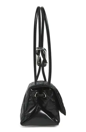 Marc Jacobs Dual Chain Diamond Quilted Convertible Leather Shoulder Bag - Black