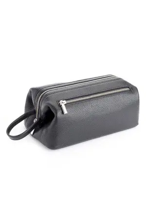 ROYCE NEW YORK Nappa Leather Toiletry Bag - Black