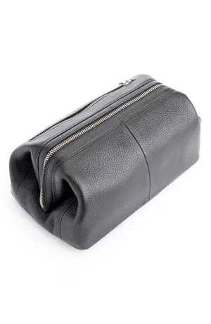 ROYCE NEW YORK Nappa Leather Toiletry Bag - Black