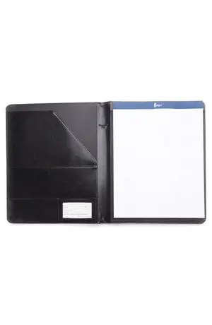 ROYCE NEW YORK Leather Writing Portfolio Cover - Black