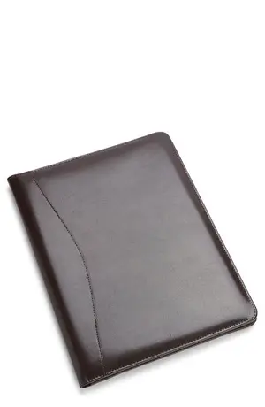 ROYCE NEW YORK Leather Writing Portfolio Cover - Brown
