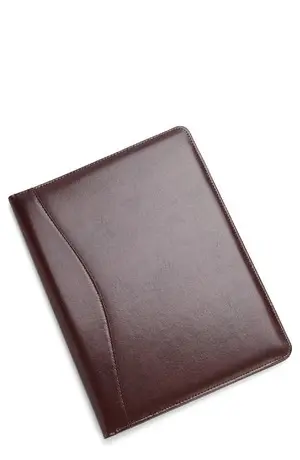 ROYCE NEW YORK Leather Writing Portfolio Cover - Burgundy
