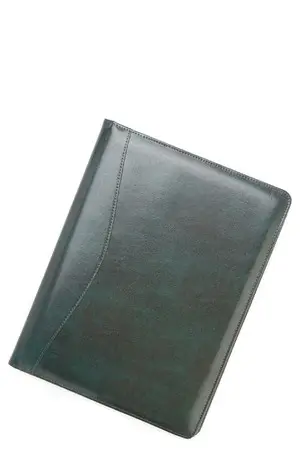ROYCE NEW YORK Leather Writing Portfolio Cover - Dark Green