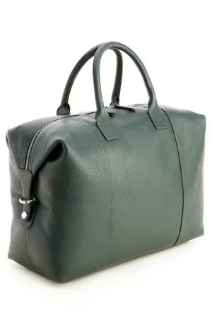 ROYCE NEW YORK Weekend Leather Duffle Bag - Dark Green
