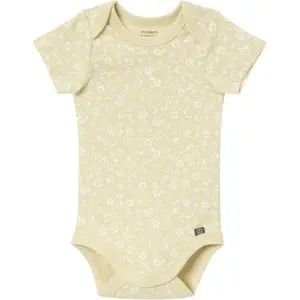 MODERN MOMENTS™ BY GERBER Coordinating Bodysuits & Shorts Set 4-pack - Dusty Yellow Floral/lt Rose
