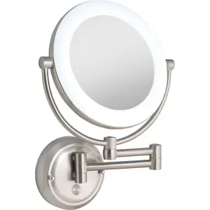 ZADRO Lexington Lighted Wall Mounted Makeup Mirror With 10x/1x Magnification - Satin Nickel