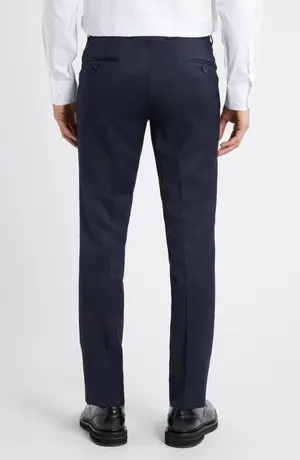ALLSAINTS Ross Slim Fit Tapered Stretch Wool Pants - Navy