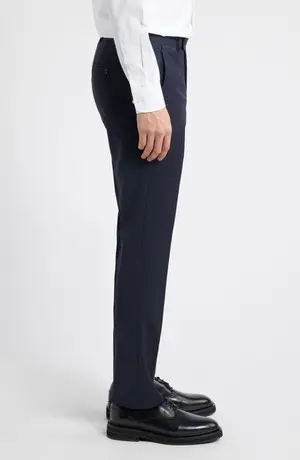 ALLSAINTS Ross Slim Fit Tapered Stretch Wool Pants - Navy
