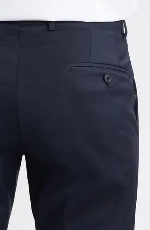 ALLSAINTS Ross Slim Fit Tapered Stretch Wool Pants - Navy