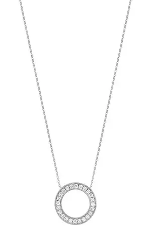 Bony Levy Florentine Circle Diamond Pendant Necklace - 18k White Gold