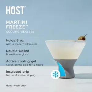 HOST Glass Freeze Martini Cooling Cup Set Of 2