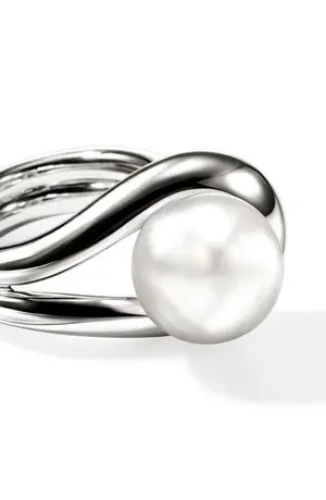 John Hardy Surf Ring With Freshwater Pearl - Silver