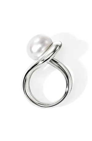 John Hardy Surf Ring With Freshwater Pearl - Silver