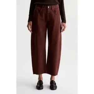 Ag Hattie High-rise Barrel Jeans - Chestnut