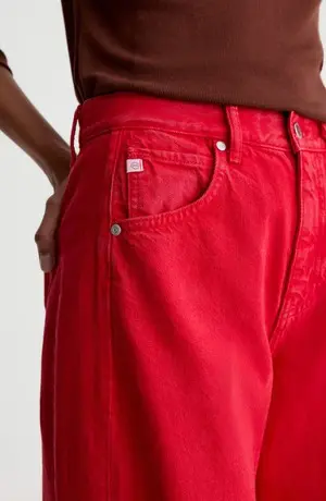 Ag Hattie High-rise Barrel Jeans - Recording Red