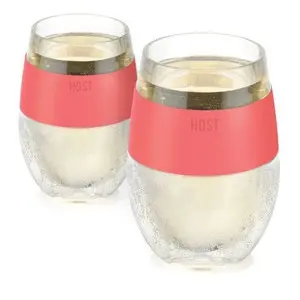 HOST Wine Freeze Cooling Cup Set Of 2 - Coral