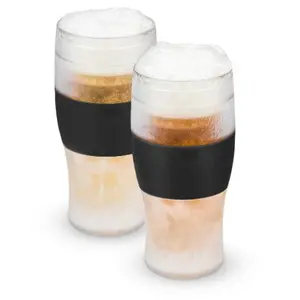 HOST Beer Freeze Cooling Cup Set Of 2 - Black