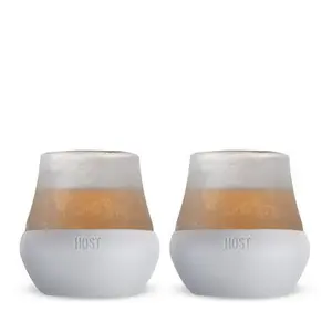 HOST Glass Freeze Tasting Cooling Cup Set Of 2 - Gray
