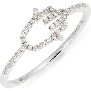 Meira T Pavé Diamond Hamsa Ring - White