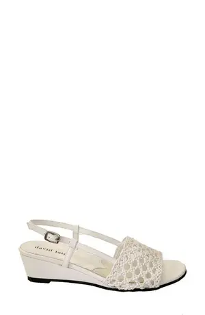 DAVID TATE Danza Slingback Wedge Sandal - White