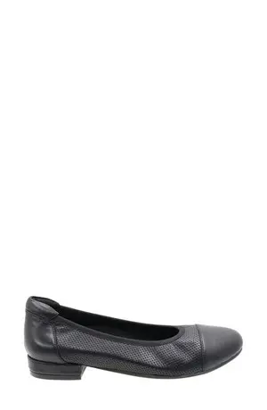 DAVID TATE Newton Cap Toe Flat - Black