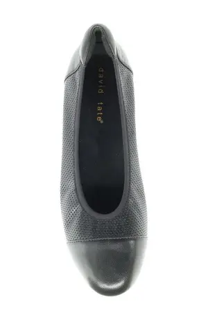 DAVID TATE Newton Cap Toe Flat - Black