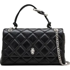 Marc Jacobs Dual Chain Diamond Quilted Leather Shoulder Bag - Black