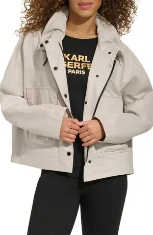Karl Lagerfeld Paris Oversized Zip-front Jacket