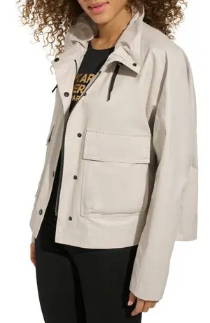 Karl Lagerfeld Paris Oversized Zip-front Jacket