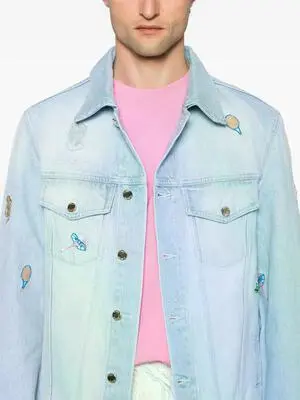 Casablanca Embroidered Denim Trucker Jacket